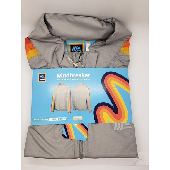 Aldi | Jackets & Coats | Aldi Gear Windbreaker 223 Light Gray Mens ...